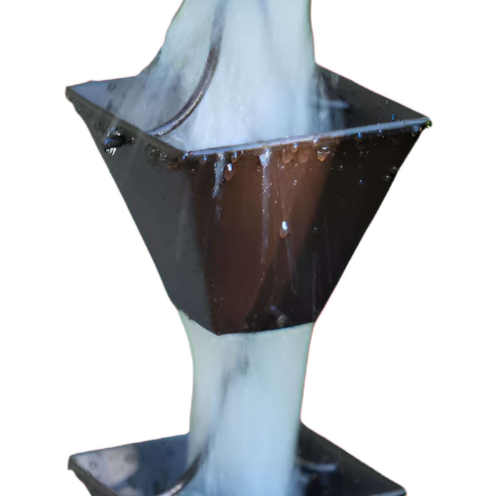 Bronze Square Rain Chain Cup | Modern Downspout Alternative | Gutter All