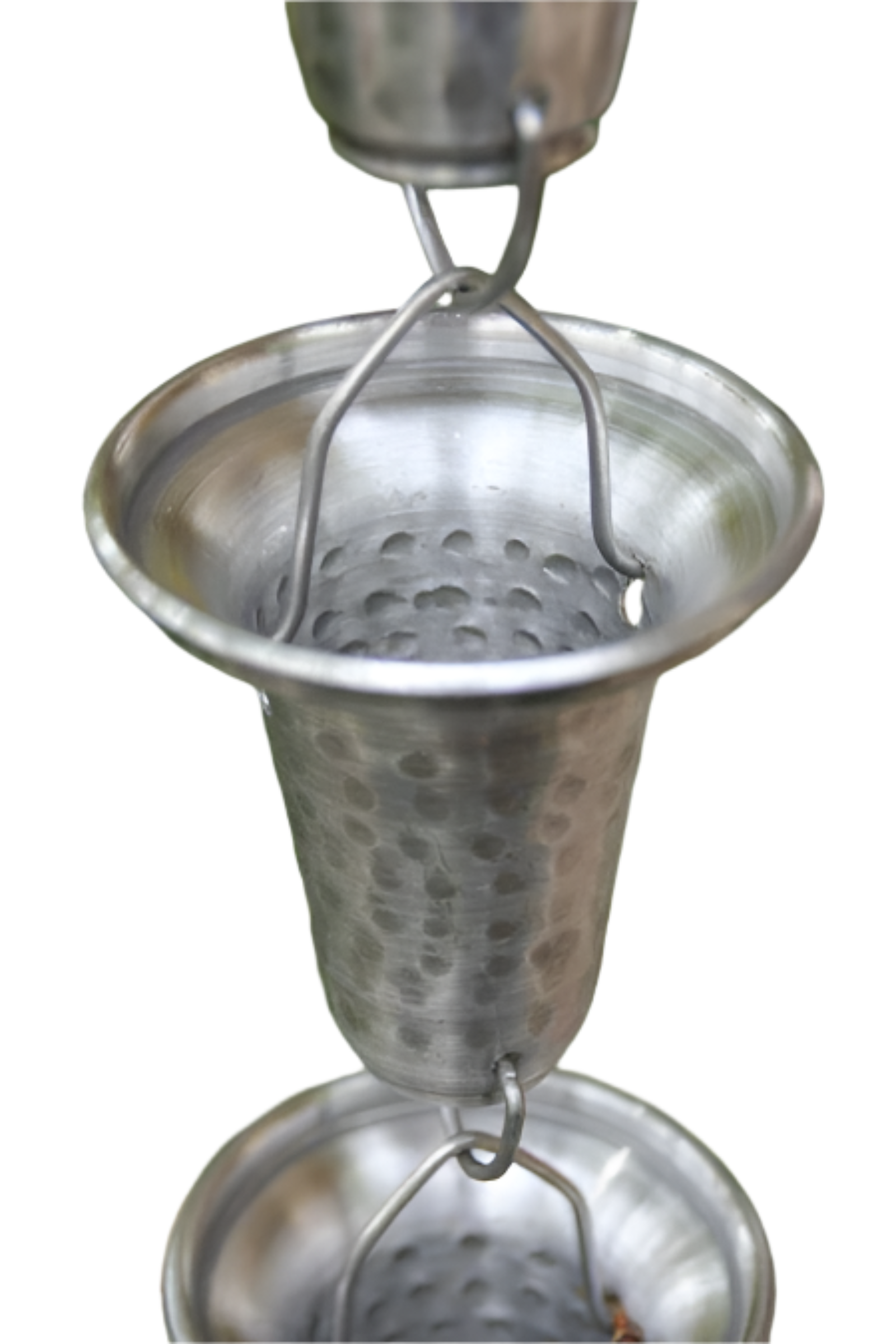 Hammered Aluminum Spotted Bell Cup Rain Chain - 8ft | Damascus OR ...