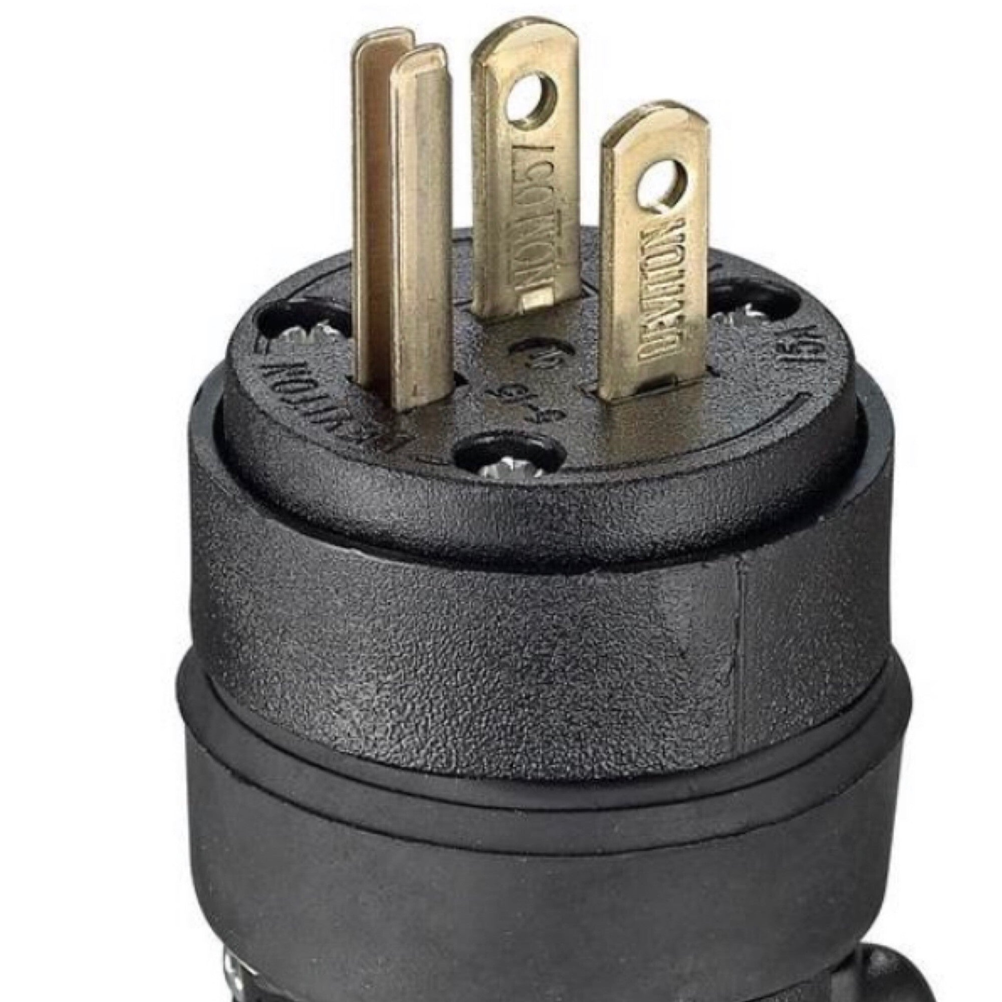 Leviton 515PR 15 Amp Grounding Plug | 125V | NEMA 5-15P | Rubber ...