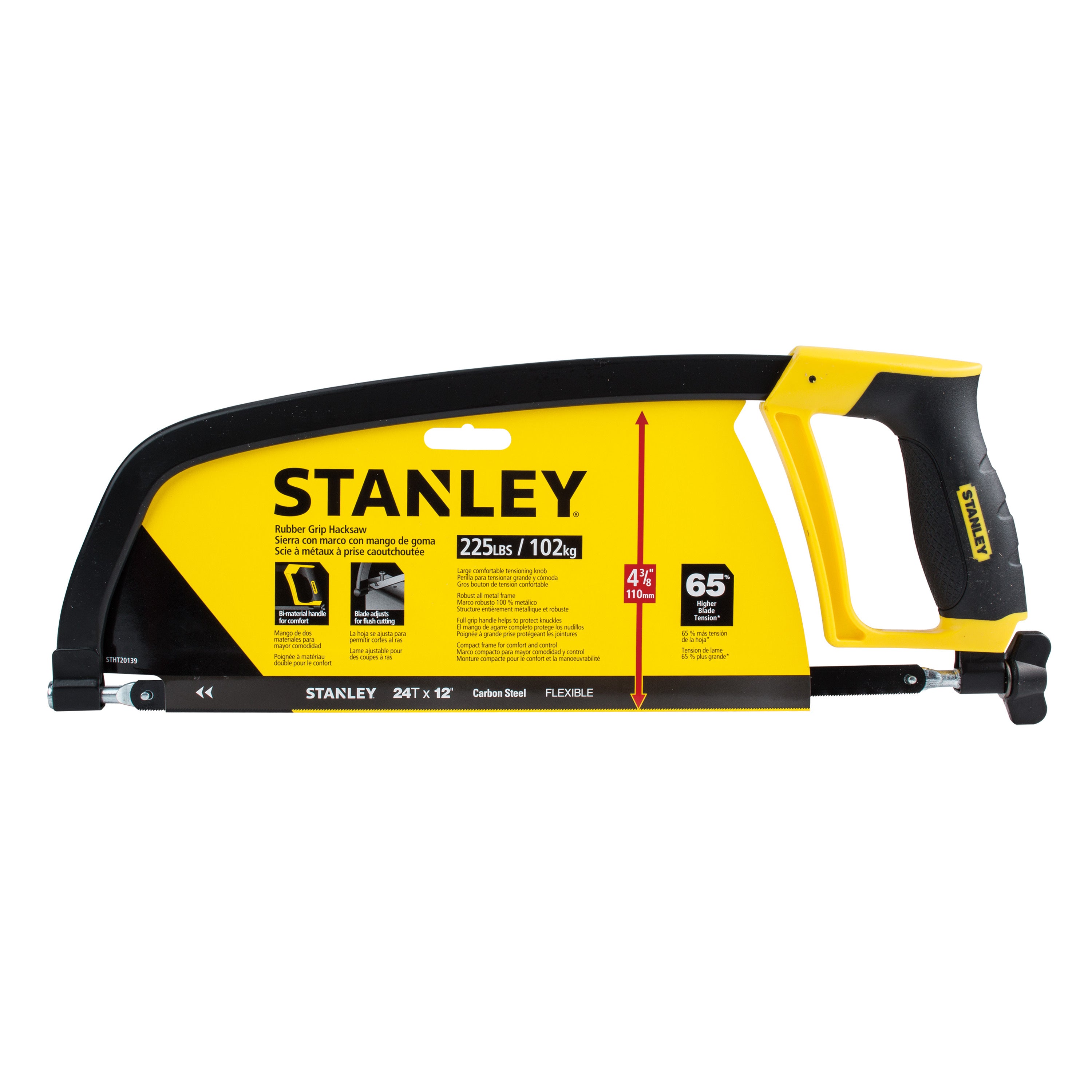 Stanley 12 Inch Professional Hacksaw Bi-Material Gutter Damascus OR ...