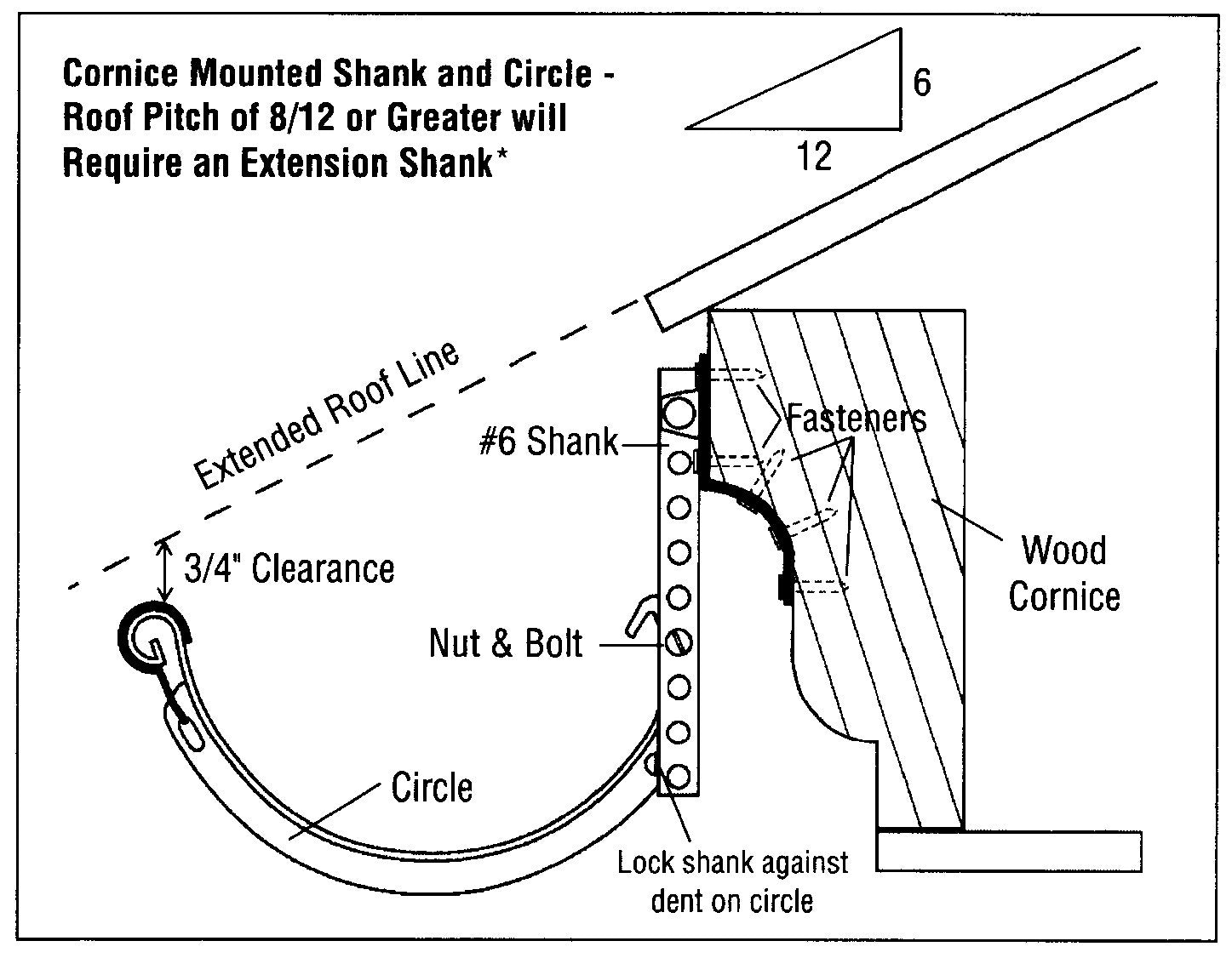 6 Inch Half Round Shank Durable Gutter Support Parts Accessory | Gutter All